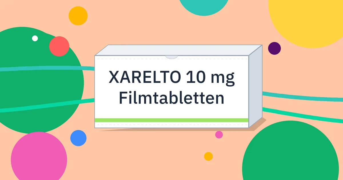 Symbolbild: Packung mit der Aufschrift XARELTO 10 mg Filmtabletten (PZN 19646259) – Verfügbarkeit und Bezug in Apotheken in Frankfurt am Main