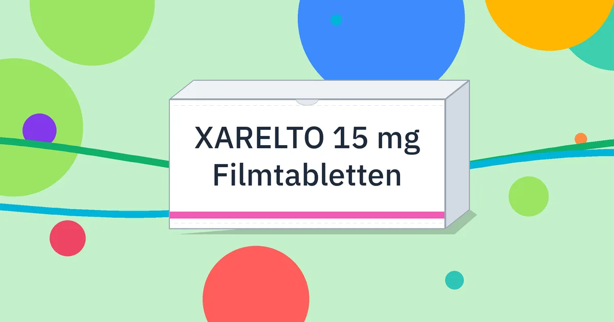 Symbolbild: Packung mit der Aufschrift XARELTO 15 mg Filmtabletten (PZN 19484070) – Verfügbarkeit und Bezug in Apotheken in Frankfurt am Main