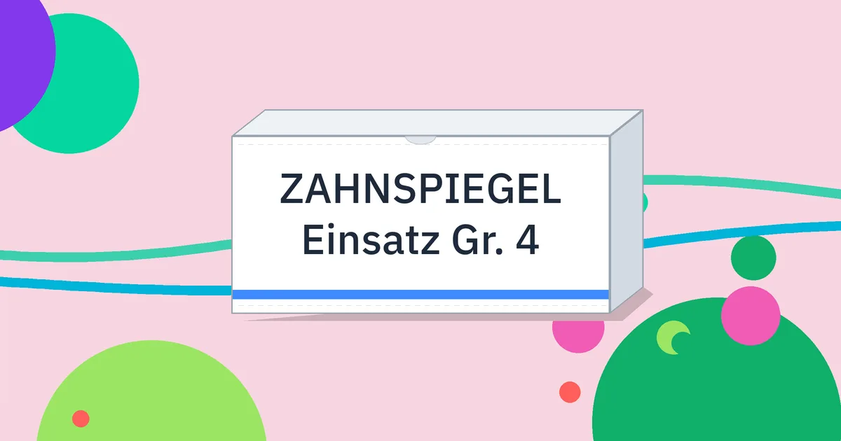 Symbolbild: Packung mit der Aufschrift ZAHNSPIEGEL Einsatz Gr. 4 (PZN 02446817) – Verfügbarkeit und Bezug in Apotheken in Frankfurt am Main