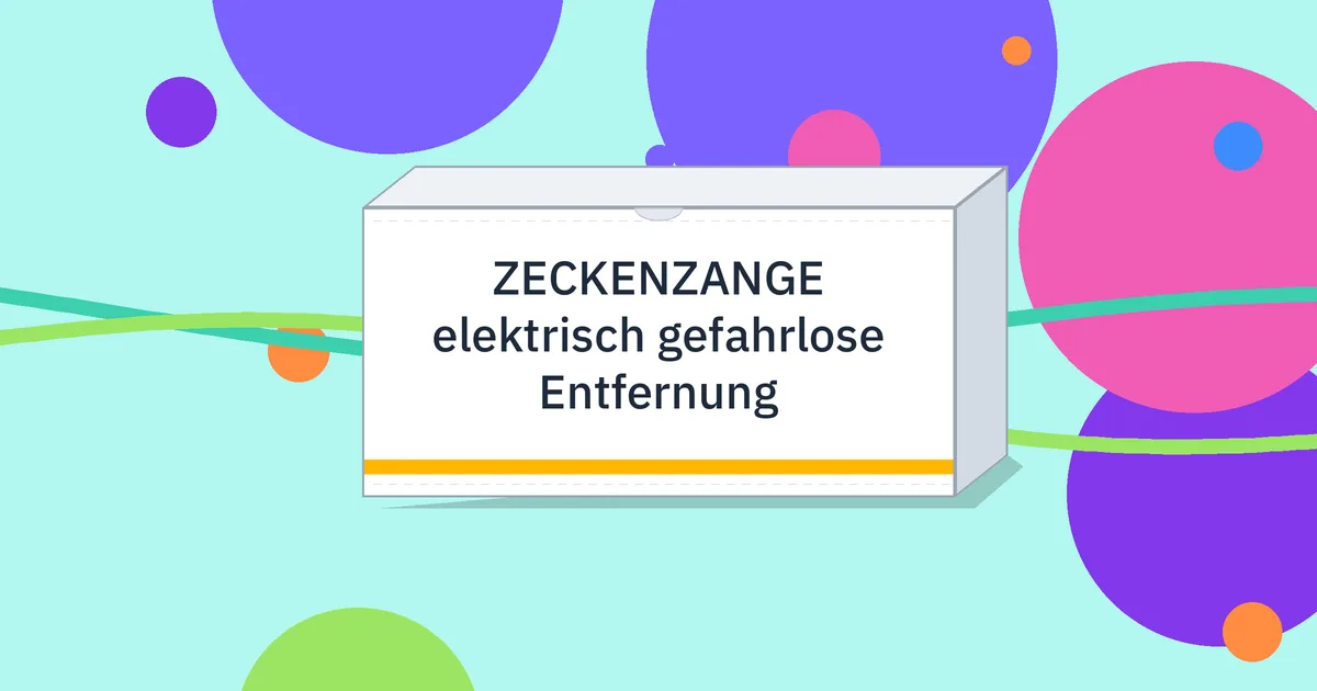 Symbolbild: Packung mit der Aufschrift ZECKENZANGE elektrisch gefahrlose Entfernung (PZN 11522606) – Verfügbarkeit und Bezug in Apotheken in Frankfurt am Main