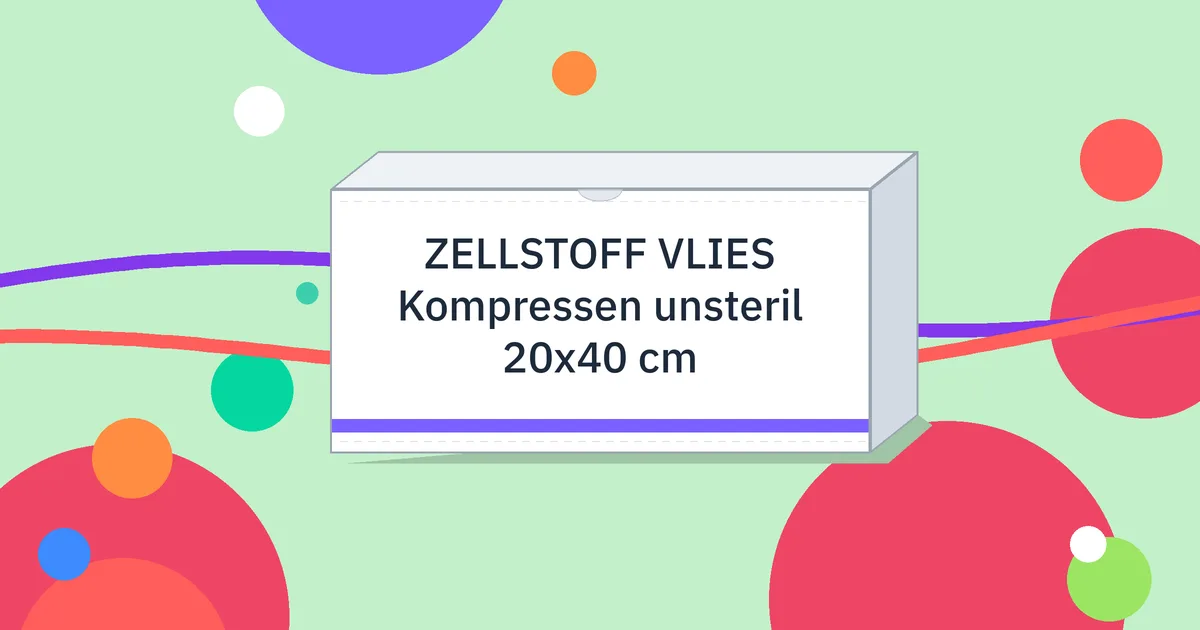 Symbolbild: Packung mit der Aufschrift ZELLSTOFF VLIES Kompressen unsteril 20x40 cm (PZN 09075838) – Verfügbarkeit und Bezug in Apotheken in Frankfurt am Main