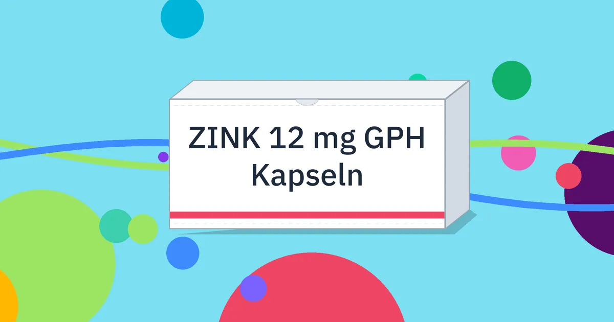 Symbolbild: Packung mit der Aufschrift ZINK 12 mg GPH Kapseln (PZN 03466236) – Verfügbarkeit und Bezug in Apotheken in Frankfurt am Main
