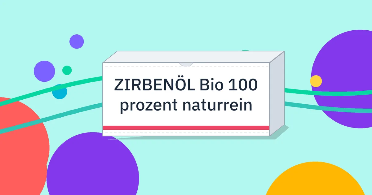 Symbolbild: Packung mit der Aufschrift ZIRBENÖL Bio 100 prozent naturrein (PZN 16619871) – Verfügbarkeit und Bezug in Apotheken in Frankfurt am Main