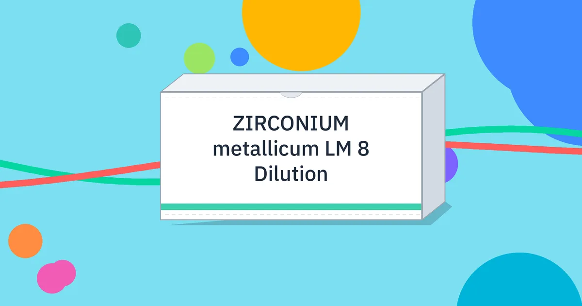 Symbolbild: Packung mit der Aufschrift ZIRCONIUM metallicum LM 8 Dilution (PZN 13302553) – Verfügbarkeit und Bezug in Apotheken in Frankfurt am Main