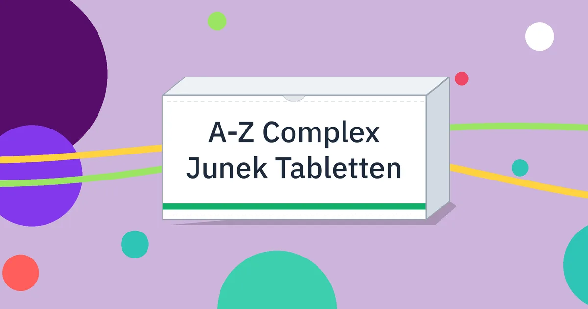 Symbolbild: Packung mit der Aufschrift A-Z Complex Junek Tabletten (PZN 10523584) – Verfügbarkeit und Bezug in Apotheken in Frankfurt am Main