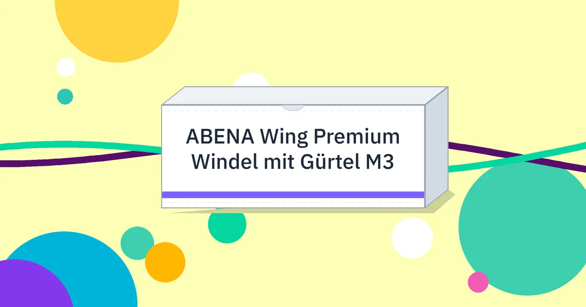 Symbolbild: Packung mit der Aufschrift ABENA Wing Premium Windel mit Gürtel M3 (PZN 17468813) – Verfügbarkeit und Bezug in Apotheken in Frankfurt am Main