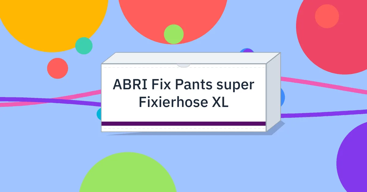 Symbolbild: Packung mit der Aufschrift ABRI Fix Pants super Fixierhose XL (PZN 10002721) – Verfügbarkeit und Bezug in Apotheken in Frankfurt am Main