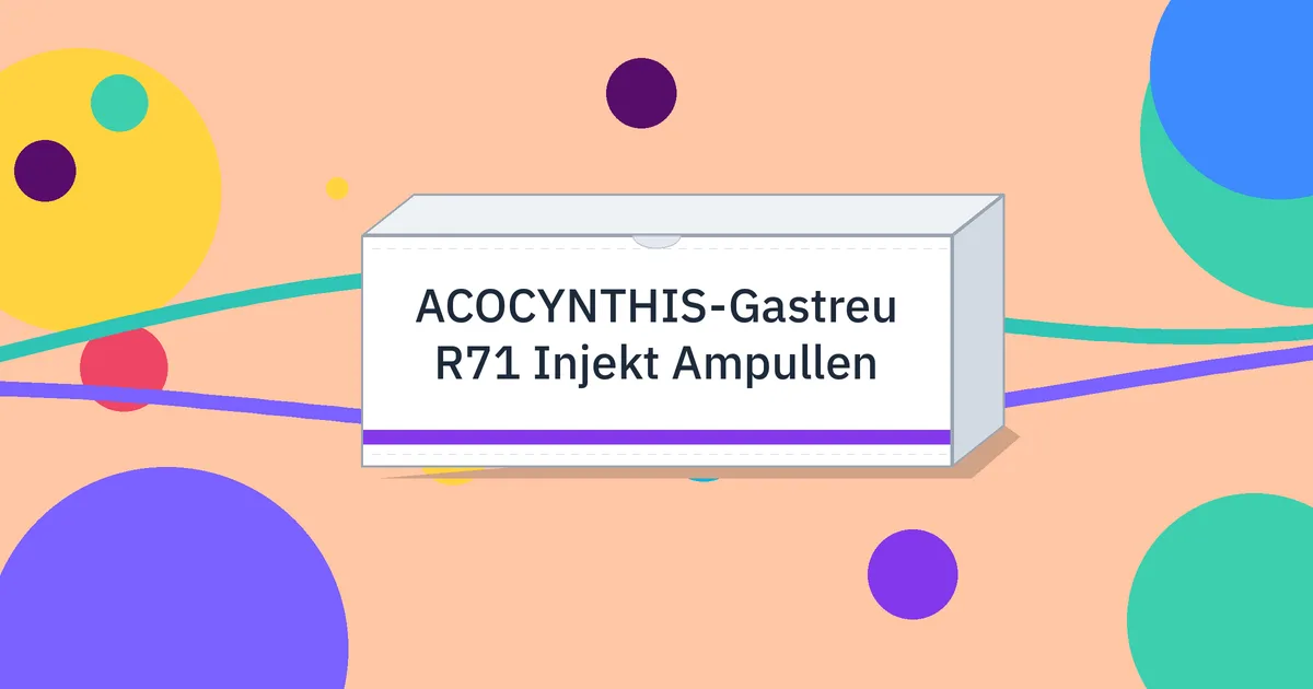 Symbolbild: Packung mit der Aufschrift ACOCYNTHIS-Gastreu R71 Injekt Ampullen (PZN 04360853) – Verfügbarkeit und Bezug in Apotheken in Frankfurt am Main