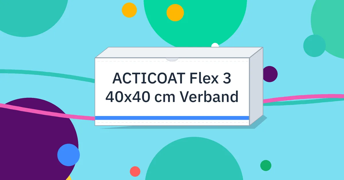 Symbolbild: Packung mit der Aufschrift ACTICOAT Flex 3 40x40 cm Verband (PZN 05372887) – Verfügbarkeit und Bezug in Apotheken in Frankfurt am Main