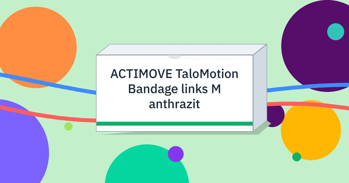 Symbolbild: Packung mit der Aufschrift ACTIMOVE TaloMotion Bandage links M anthrazit (PZN 17948803) – Verfügbarkeit und Bezug in Apotheken in Frankfurt am Main
