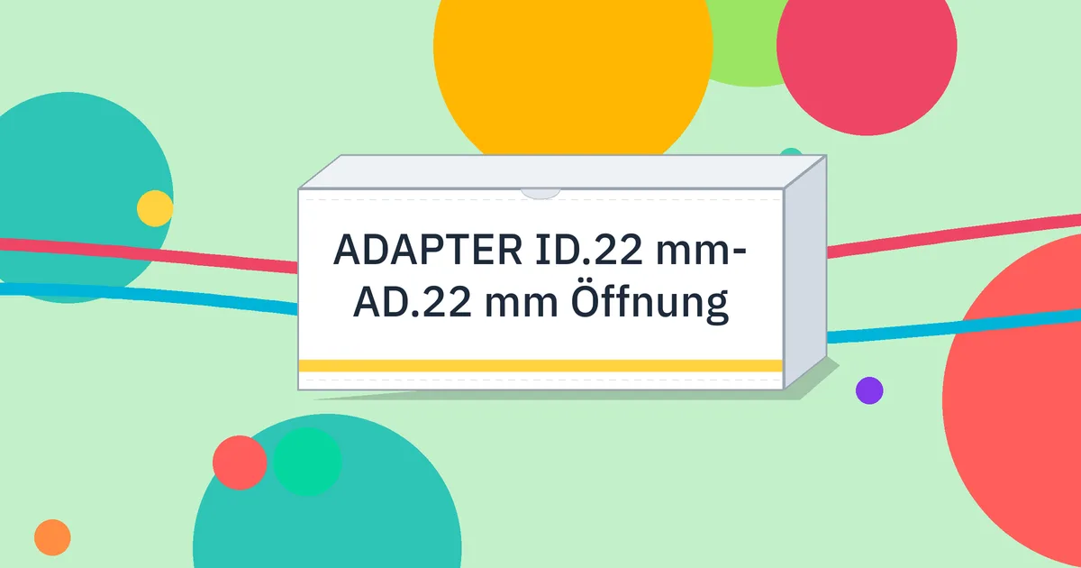Symbolbild: Packung mit der Aufschrift ADAPTER ID.22 mm-AD.22 mm Öffnung (PZN 17431833) – Verfügbarkeit und Bezug in Apotheken in Frankfurt am Main
