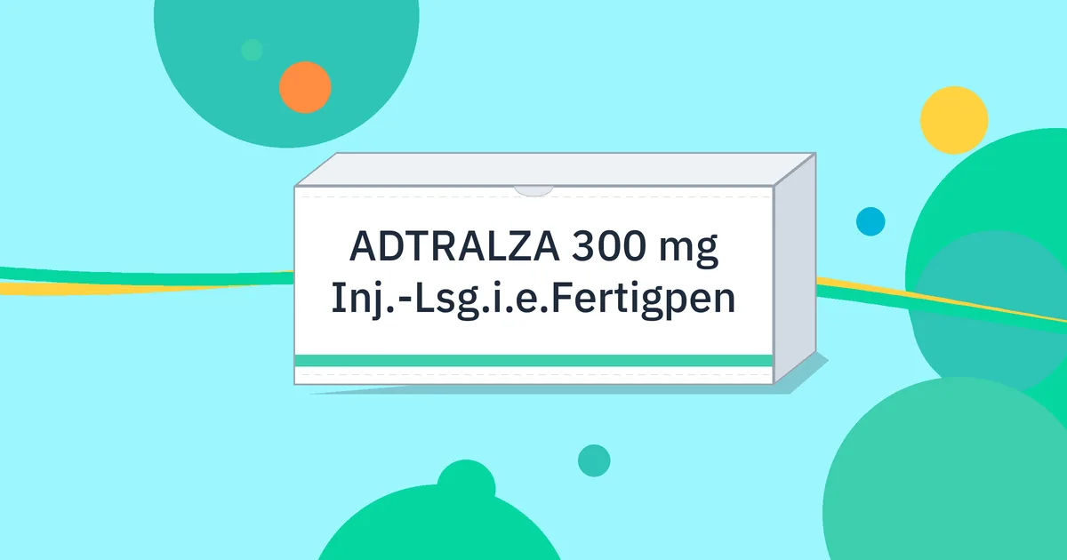 Symbolbild: Packung mit der Aufschrift ADTRALZA 300 mg Inj.-Lsg.i.e.Fertigpen (PZN 20354177) – Verfügbarkeit und Bezug in Apotheken in Frankfurt am Main
