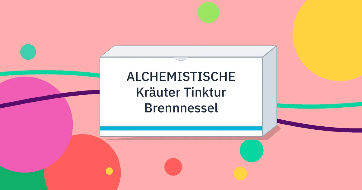 Symbolbild: Packung mit der Aufschrift ALCHEMISTISCHE Kräuter Tinktur Brennnessel (PZN 17418258) – Verfügbarkeit und Bezug in Apotheken in Frankfurt am Main