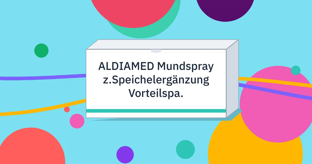 Symbolbild: Packung mit der Aufschrift ALDIAMED Mundspray z.Speichelergänzung Vorteilspa. (PZN 20290158) – Verfügbarkeit und Bezug in Apotheken in Frankfurt am Main