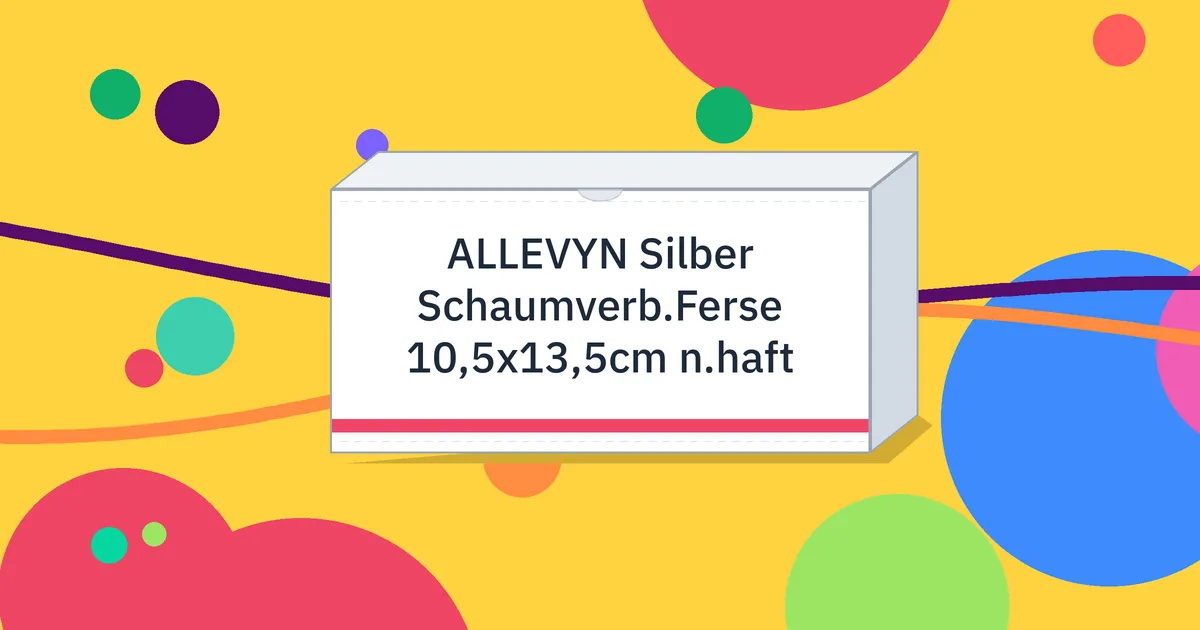 Symbolbild: Packung mit der Aufschrift ALLEVYN Silber Schaumverb.Ferse 10,5x13,5cm n.haft (PZN 14329560) – Verfügbarkeit und Bezug in Apotheken in Frankfurt am Main