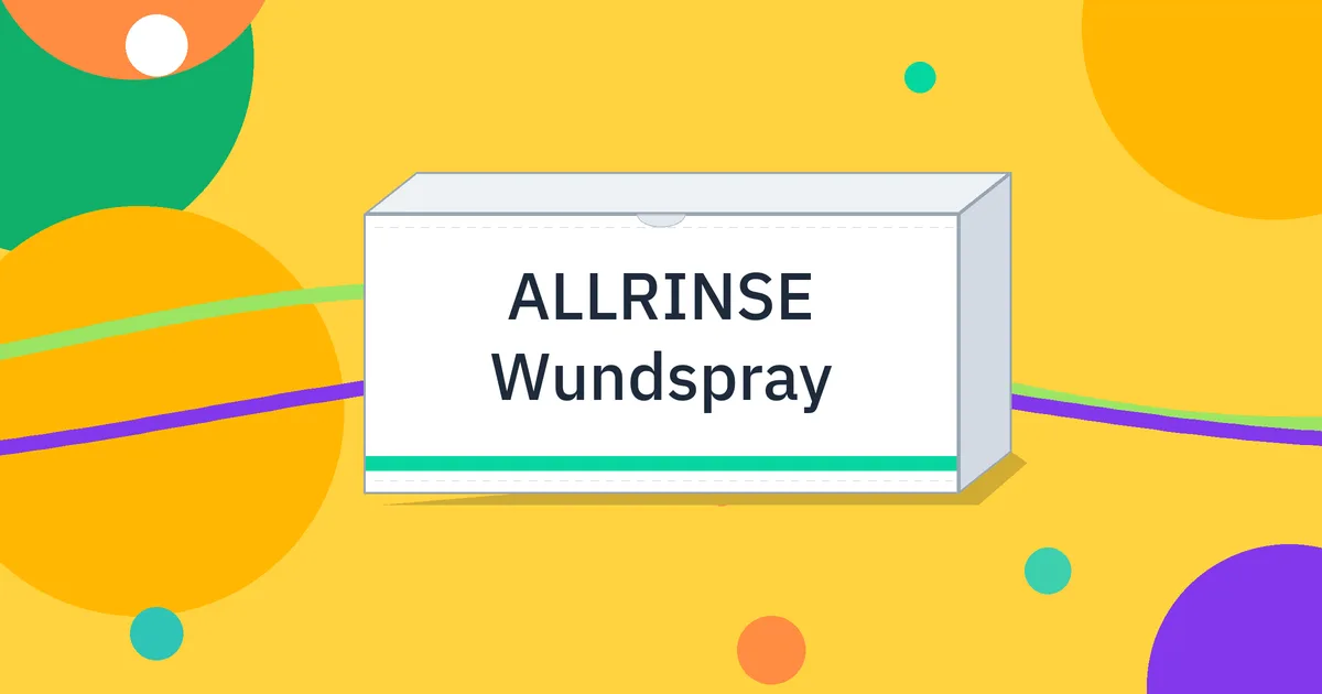 Symbolbild: Packung mit der Aufschrift ALLRINSE Wundspray (PZN 17438195) – Verfügbarkeit und Bezug in Apotheken in Frankfurt am Main
