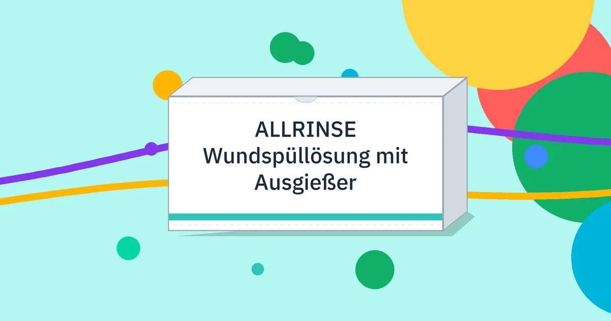 Symbolbild: Packung mit der Aufschrift ALLRINSE Wundspüllösung mit Ausgießer (PZN 20101720) – Verfügbarkeit und Bezug in Apotheken in Frankfurt am Main