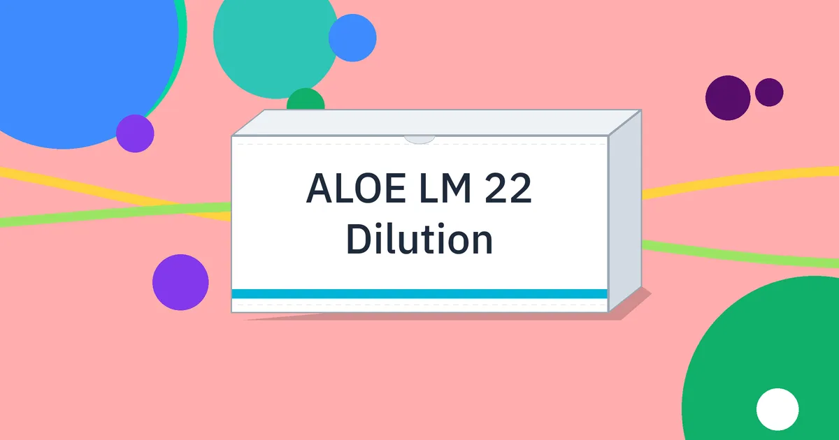 Symbolbild: Packung mit der Aufschrift ALOE LM 22 Dilution (PZN 12757613) – Verfügbarkeit und Bezug in Apotheken in Frankfurt am Main