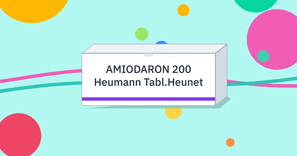 Symbolbild: Packung mit der Aufschrift AMIODARON 200 Heumann Tabl.Heunet (PZN 05886824) – Verfügbarkeit und Bezug in Apotheken in Frankfurt am Main