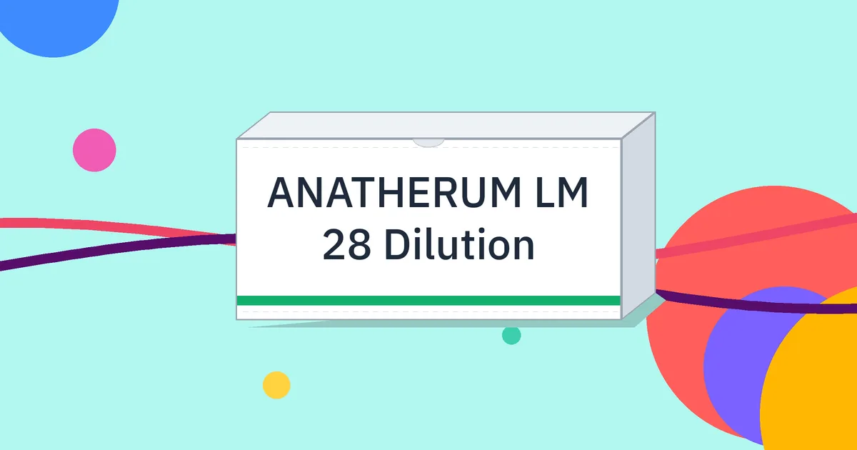 Symbolbild: Packung mit der Aufschrift ANATHERUM LM 28 Dilution (PZN 13328995) – Verfügbarkeit und Bezug in Apotheken in Frankfurt am Main