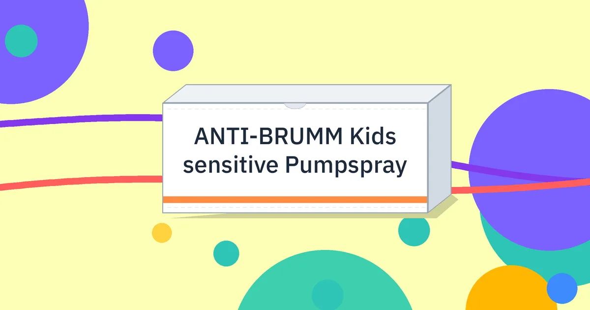 Symbolbild: Packung mit der Aufschrift ANTI-BRUMM Kids sensitive Pumpspray (PZN 17816160) – Verfügbarkeit und Bezug in Apotheken in Frankfurt am Main