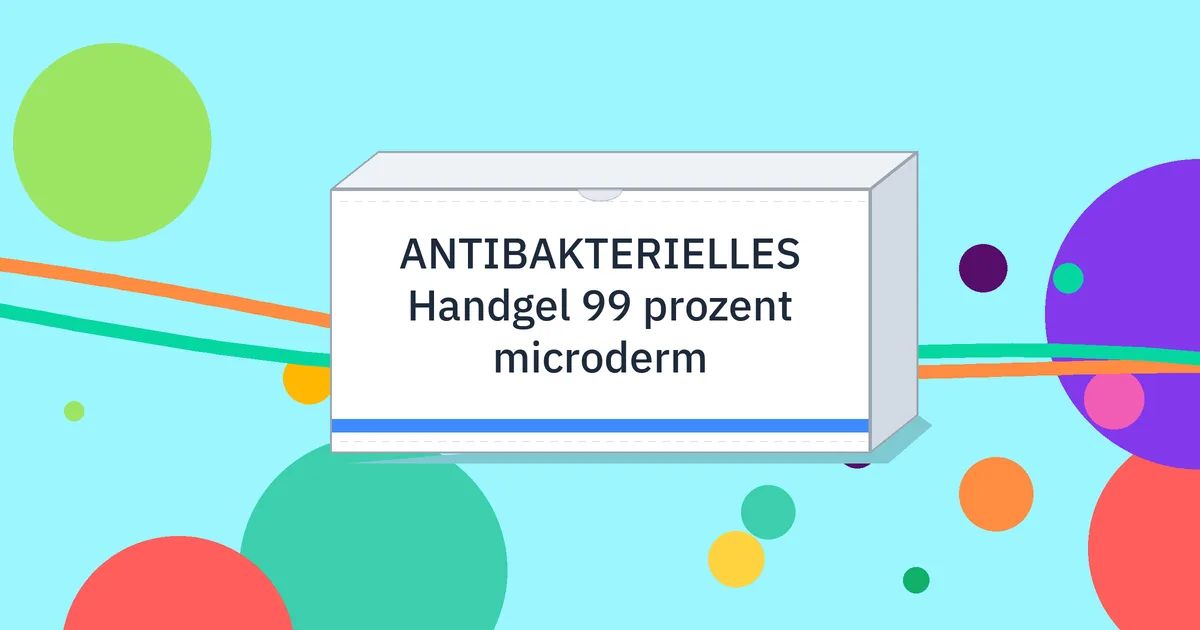 Symbolbild: Packung mit der Aufschrift ANTIBAKTERIELLES Handgel 99 prozent microderm (PZN 17945130) – Verfügbarkeit und Bezug in Apotheken in Frankfurt am Main