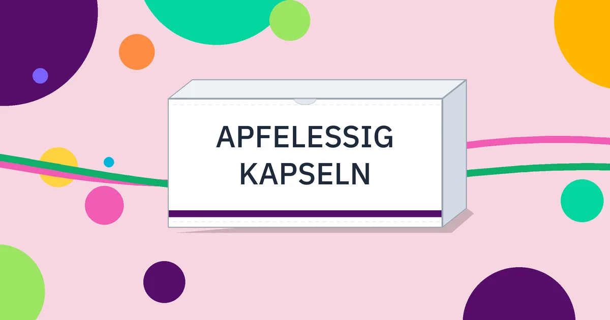 Symbolbild: Packung mit der Aufschrift APFELESSIG KAPSELN (PZN 00172089) – Verfügbarkeit und Bezug in Apotheken in Frankfurt am Main
