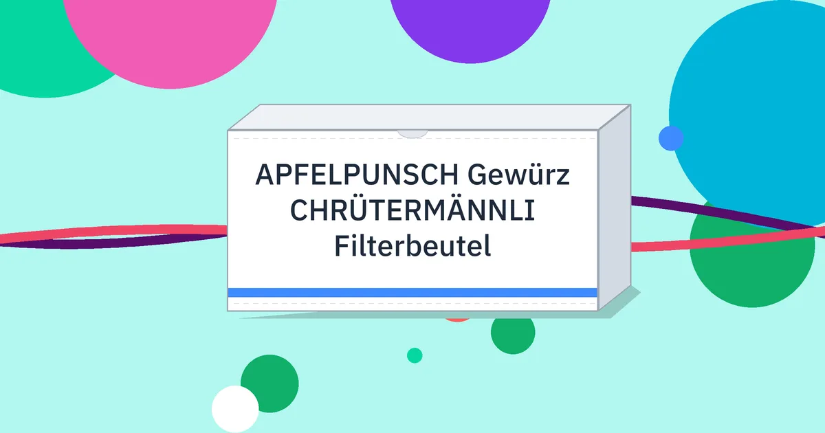 Symbolbild: Packung mit der Aufschrift APFELPUNSCH Gewürz CHRÜTERMÄNNLI Filterbeutel (PZN 11011662) – Verfügbarkeit und Bezug in Apotheken in Frankfurt am Main