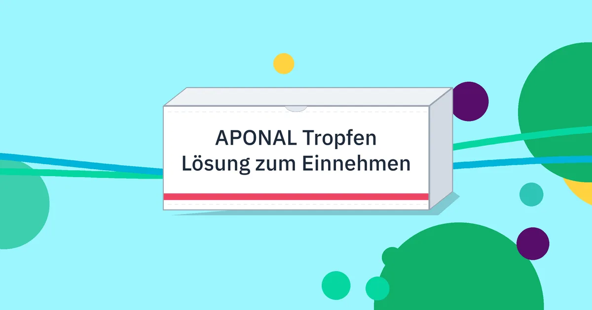 Symbolbild: Packung mit der Aufschrift APONAL Tropfen Lösung zum Einnehmen (PZN 06323307) – Verfügbarkeit und Bezug in Apotheken in Frankfurt am Main
