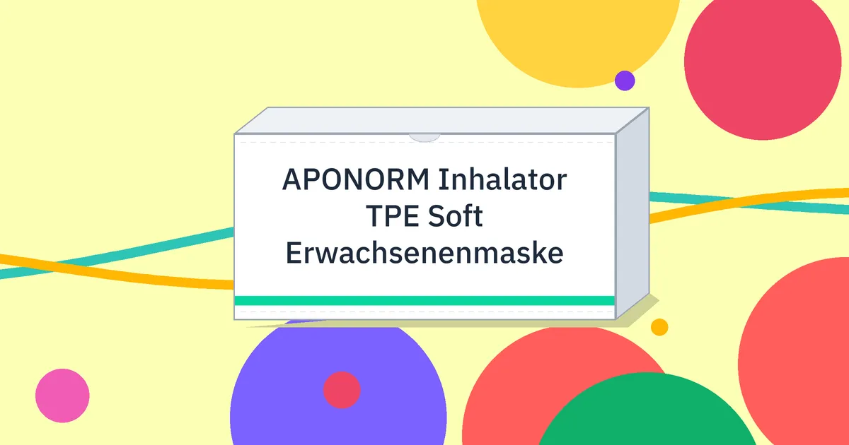 Symbolbild: Packung mit der Aufschrift APONORM Inhalator TPE Soft Erwachsenenmaske (PZN 15569071) – Verfügbarkeit und Bezug in Apotheken in Frankfurt am Main