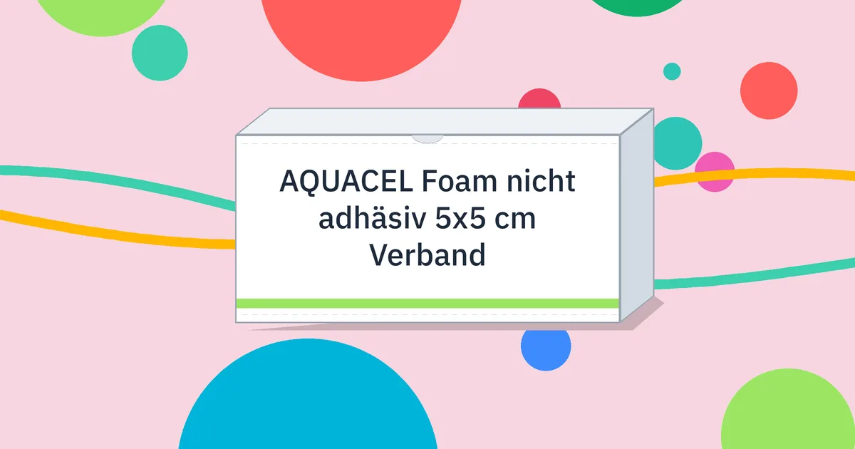 Symbolbild: Packung mit der Aufschrift AQUACEL Foam nicht adhäsiv 5x5 cm Verband (PZN 12419201) – Verfügbarkeit und Bezug in Apotheken in Frankfurt am Main