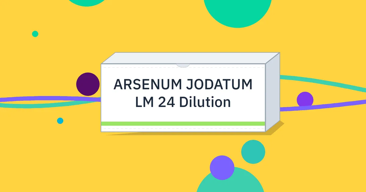 Symbolbild: Packung mit der Aufschrift ARSENUM JODATUM LM 24 Dilution (PZN 12779052) – Verfügbarkeit und Bezug in Apotheken in Frankfurt am Main