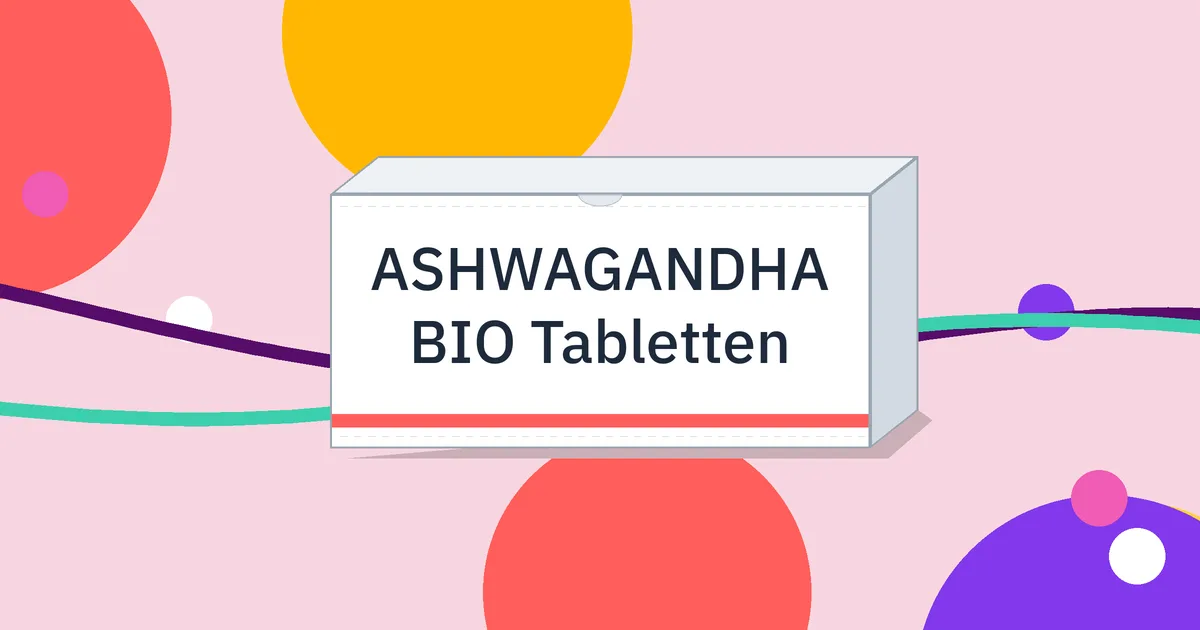Symbolbild: Packung mit der Aufschrift ASHWAGANDHA BIO Tabletten (PZN 07226090) – Verfügbarkeit und Bezug in Apotheken in Frankfurt am Main