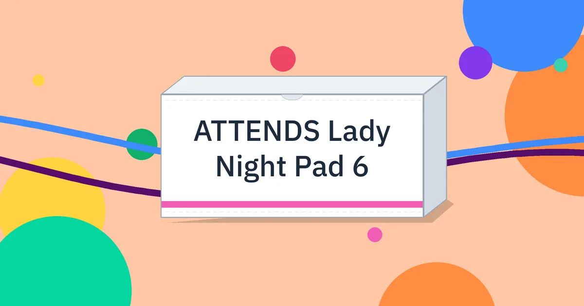 Symbolbild: Packung mit der Aufschrift ATTENDS Lady Night Pad 6 (PZN 17518563) – Verfügbarkeit und Bezug in Apotheken in Frankfurt am Main
