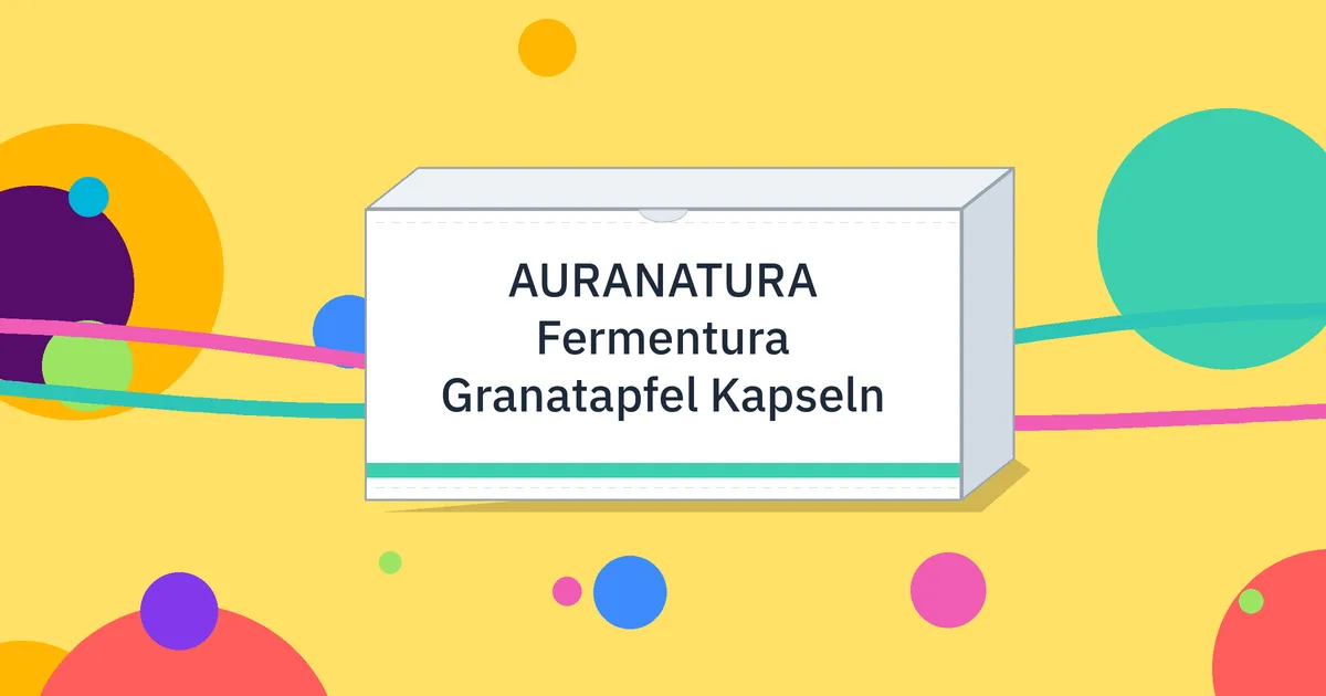 Symbolbild: Packung mit der Aufschrift AURANATURA Fermentura Granatapfel Kapseln (PZN 18731448) – Verfügbarkeit und Bezug in Apotheken in Frankfurt am Main
