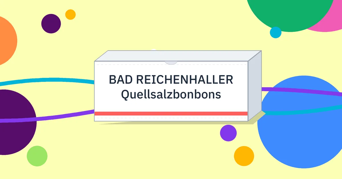 Symbolbild: Packung mit der Aufschrift BAD REICHENHALLER Quellsalzbonbons (PZN 00101184) – Verfügbarkeit und Bezug in Apotheken in Frankfurt am Main