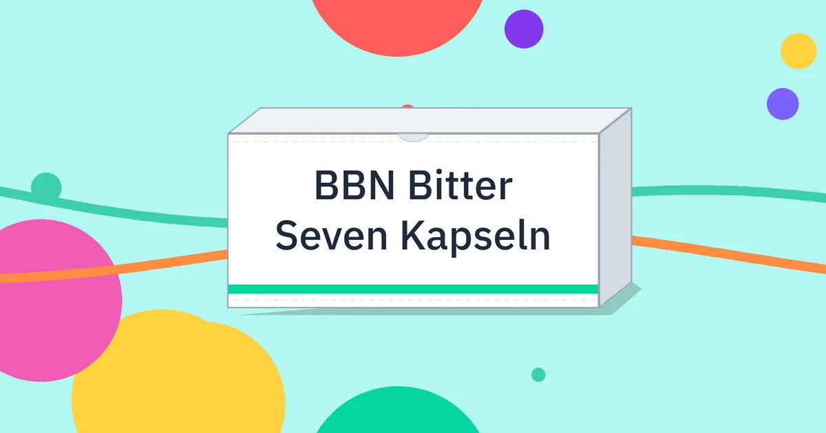 Symbolbild: Packung mit der Aufschrift BBN Bitter Seven Kapseln (PZN 18155447) – Verfügbarkeit und Bezug in Apotheken in Frankfurt am Main