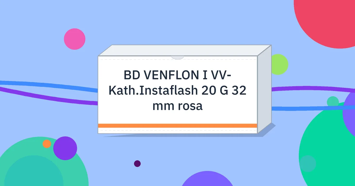 Symbolbild: Packung mit der Aufschrift BD VENFLON I VV-Kath.Instaflash 20 G 32 mm rosa (PZN 20274076) – Verfügbarkeit und Bezug in Apotheken in Frankfurt am Main