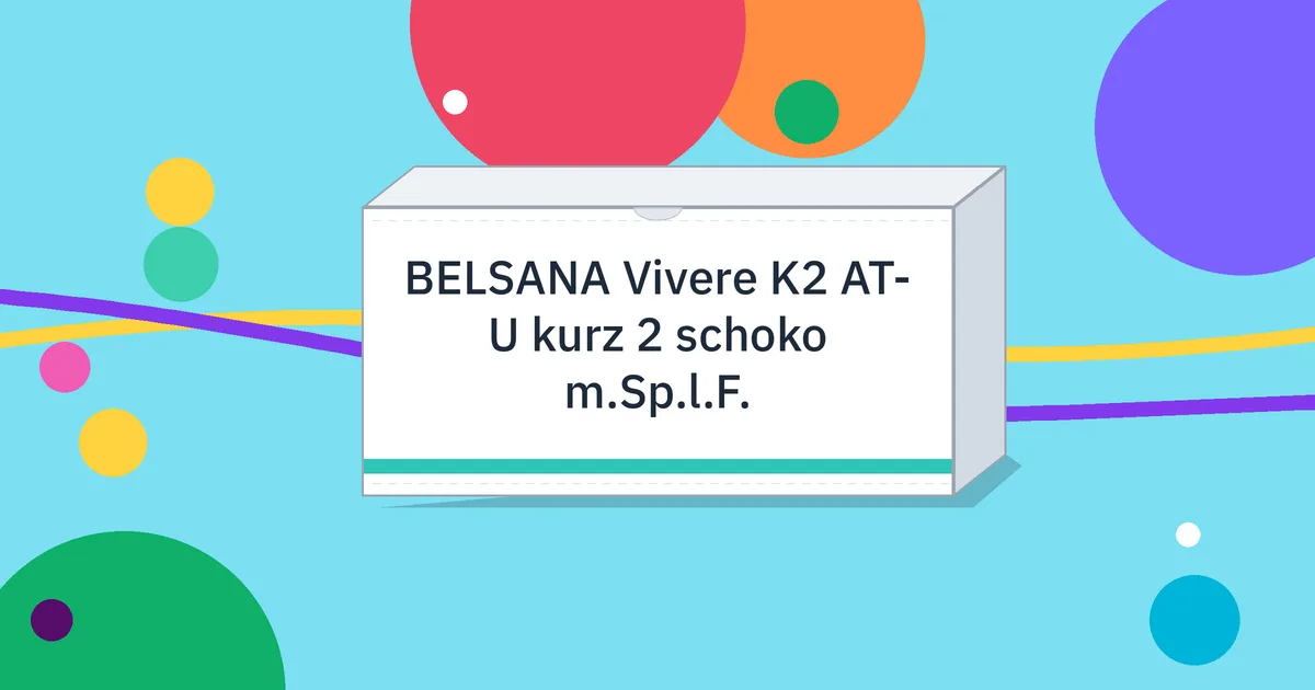 Symbolbild: Packung mit der Aufschrift BELSANA Vivere K2 AT-U kurz 2 schoko m.Sp.l.F. (PZN 12183454) – Verfügbarkeit und Bezug in Apotheken in Frankfurt am Main