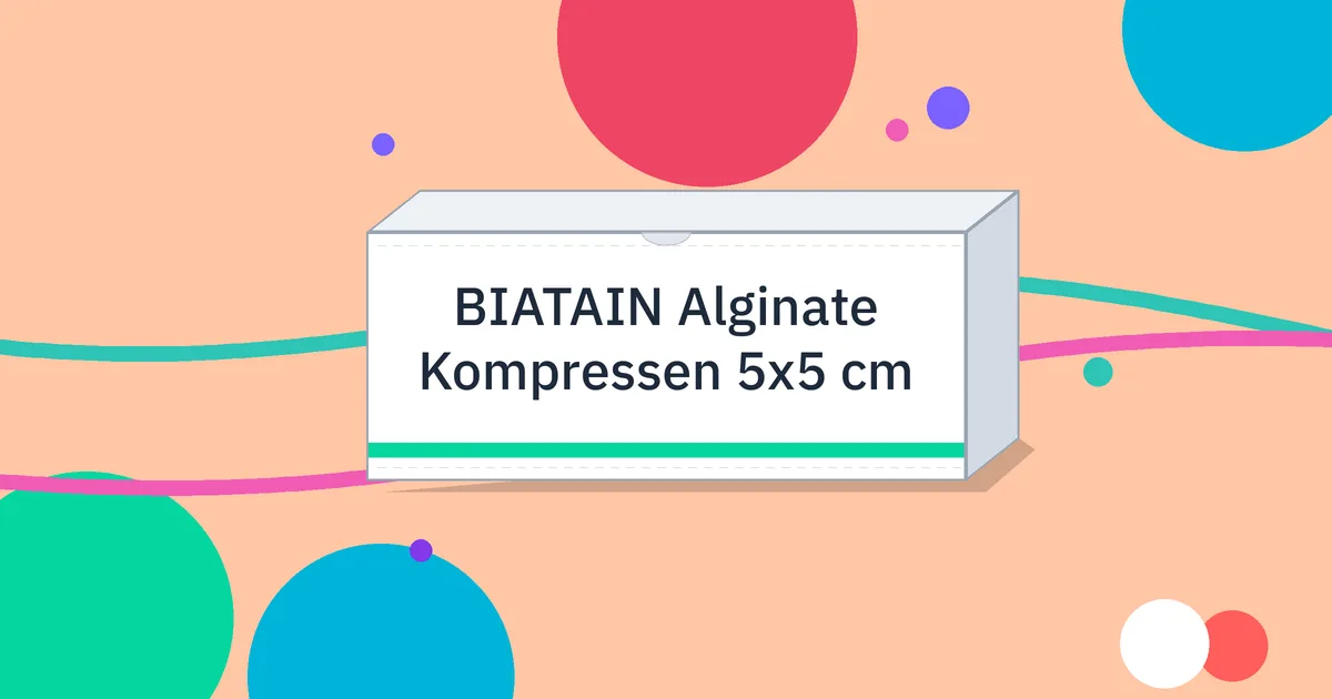 Symbolbild: Packung mit der Aufschrift BIATAIN Alginate Kompressen 5x5 cm (PZN 12367332) – Verfügbarkeit und Bezug in Apotheken in Frankfurt am Main