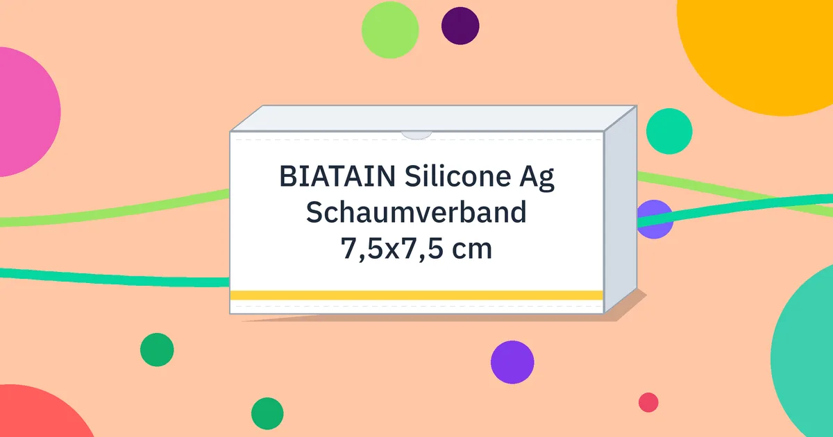 Symbolbild: Packung mit der Aufschrift BIATAIN Silicone Ag Schaumverband 7,5x7,5 cm (PZN 19171419) – Verfügbarkeit und Bezug in Apotheken in Frankfurt am Main