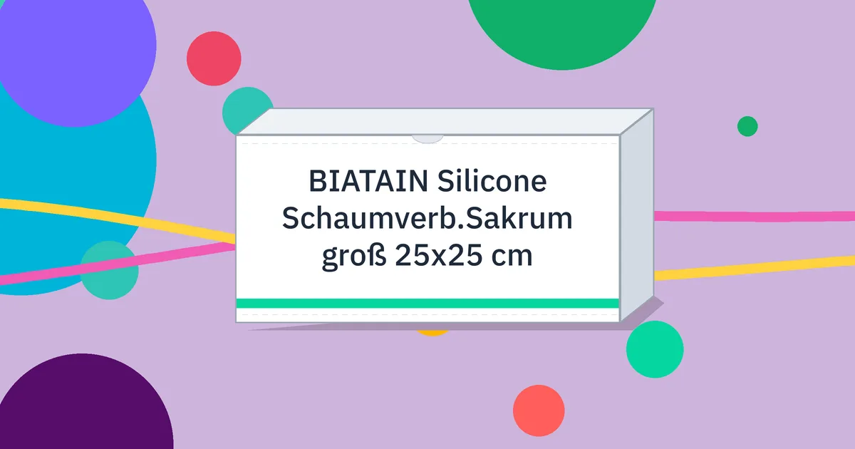 Symbolbild: Packung mit der Aufschrift BIATAIN Silicone Schaumverb.Sakrum groß 25x25 cm (PZN 12381817) – Verfügbarkeit und Bezug in Apotheken in Frankfurt am Main