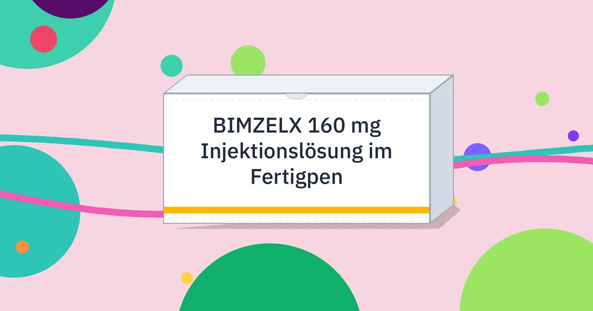 Symbolbild: Packung mit der Aufschrift BIMZELX 160 mg Injektionslösung im Fertigpen (PZN 20584026) – Verfügbarkeit und Bezug in Apotheken in Frankfurt am Main