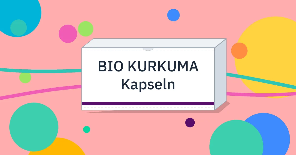 Symbolbild: Packung mit der Aufschrift BIO KURKUMA Kapseln (PZN 20406997) – Verfügbarkeit und Bezug in Apotheken in Frankfurt am Main