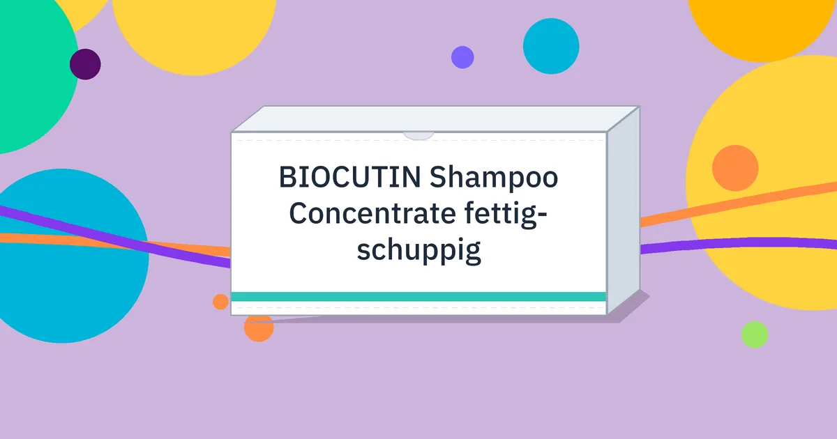 Symbolbild: Packung mit der Aufschrift BIOCUTIN Shampoo Concentrate fettig-schuppig (PZN 10826899) – Verfügbarkeit und Bezug in Apotheken in Frankfurt am Main