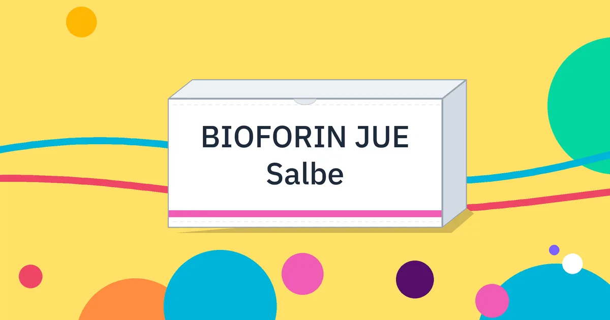 Symbolbild: Packung mit der Aufschrift BIOFORIN JUE Salbe (PZN 07792004) – Verfügbarkeit und Bezug in Apotheken in Frankfurt am Main