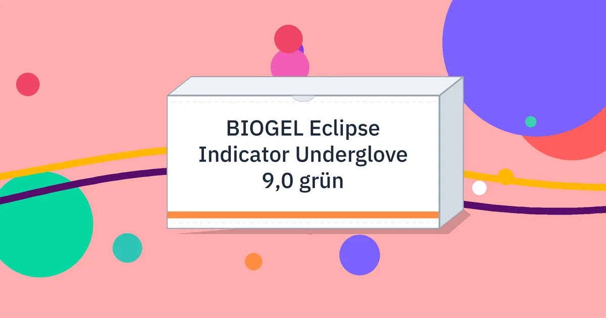 Symbolbild: Packung mit der Aufschrift BIOGEL Eclipse Indicator Underglove 9,0 grün (PZN 04701863) – Verfügbarkeit und Bezug in Apotheken in Frankfurt am Main