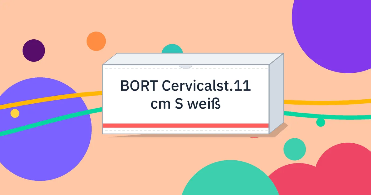 Symbolbild: Packung mit der Aufschrift BORT Cervicalst.11 cm S weiß (PZN 03813554) – Verfügbarkeit und Bezug in Apotheken in Frankfurt am Main