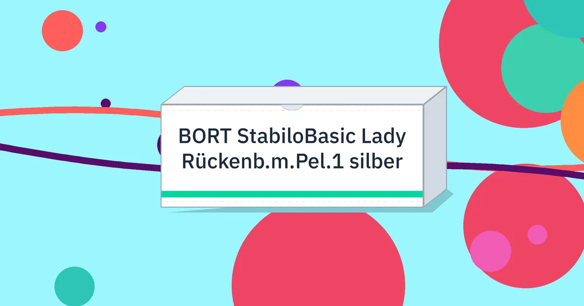 Symbolbild: Packung mit der Aufschrift BORT StabiloBasic Lady Rückenb.m.Pel.1 silber (PZN 05873336) – Verfügbarkeit und Bezug in Apotheken in Frankfurt am Main