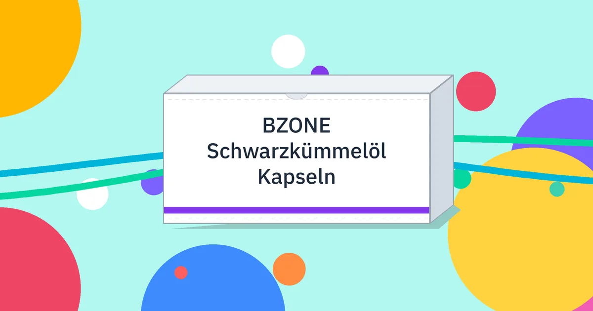 Symbolbild: Packung mit der Aufschrift BZONE Schwarzkümmelöl Kapseln (PZN 20019007) – Verfügbarkeit und Bezug in Apotheken in Frankfurt am Main